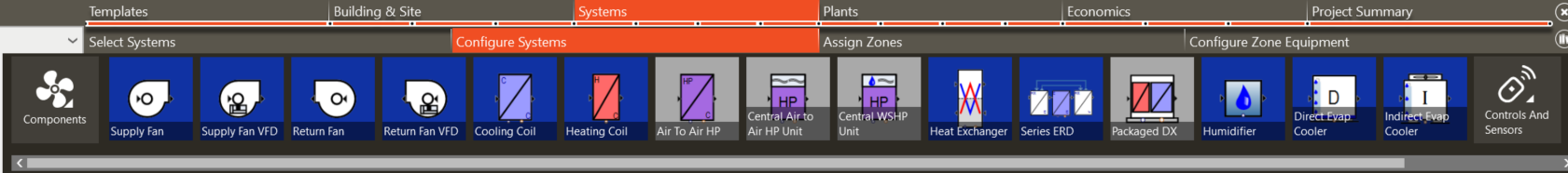 Component Selection Bar